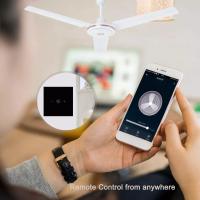 China Tuya Smart Wifi Fan Switch EU Standard Glass Touch Wall Wireless Remote Control for sale