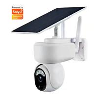 China Outdoor Tuya Wifi Camera 1080p Two Way Intercom Waterproof Smart Solar Camera for sale