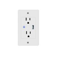 China Tuya 2.4GHz Wifi Wall Outlet Electrical Smart Plug Socket With 1 USB Port for sale
