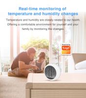 China Tuya Smart Digital Wifi Temperature And Humidity Sensor LCD Screen With Alexa Google Home for sale
