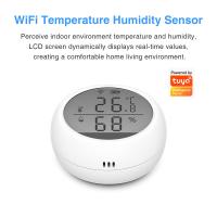 China Tuya Smart Digital Wifi Temperature And Humidity Sensor LCD Screen With Alexa Google Home for sale