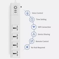 China Tuya Wifi Smart Power Strip Socket UK EU US Type 4 AC 4 USB 1.5m Extension Cable Socket for sale