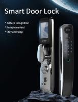 China Tuya 3D Face Recognition Smart Wifi Door Lock Cat'S Eye Wide Angle Camera Zigbee Door Lock for sale