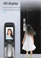 China Tuya 3D Face Recognition Smart Wifi Door Lock Cat'S Eye Wide Angle Camera Zigbee Door Lock for sale