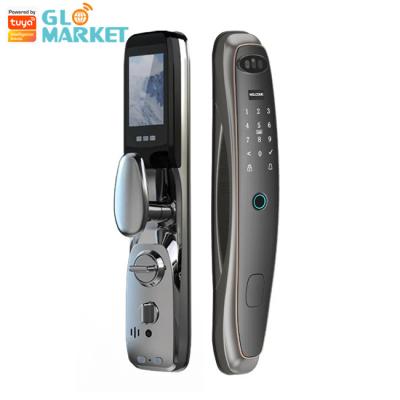 China Smart Tuya Wifi Door Lock Zinc Alloy Cat'S Eye Intelligent Door Lock for sale