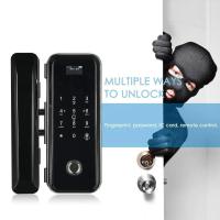 China Smart Tuya Wifi Glass Intelligent Door Lock Fingerprint Digital Keyboard Password Lock for sale