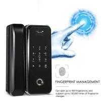 China Smart Tuya Wifi Glass Intelligent Door Lock Fingerprint Digital Keyboard Password Lock for sale