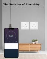 China Tuya Wifi Smart 16 Amp Socket UK Remote/Voice Control Glass Panel Smart Electrical Outlet for sale