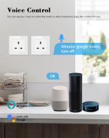 China Tuya Wifi Smart 16 Amp Socket UK Remote/Voice Control Glass Panel Smart Electrical Outlet for sale