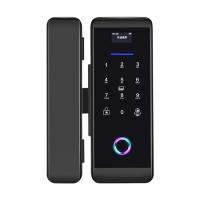 China Smart Tuya Wifi Glass Intelligent Door Lock With Fingerprint Digital Keyboard Password for sale