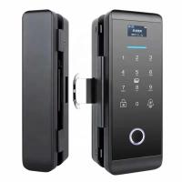 China Smart Tuya Wifi Glass Intelligent Door Lock With Fingerprint Digital Keyboard Password for sale