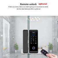 China Smart Tuya Wifi Glass Intelligent Door Lock With Fingerprint Digital Keyboard Password for sale