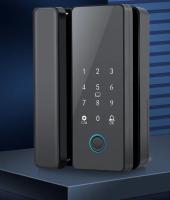 China Fingerprint Tuya APP Remote Smart Glass Door Lock BLE Eletronic Auto Locking With Doorbell for sale