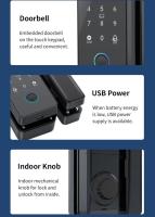 China Fingerprint Tuya APP Remote Smart Glass Door Lock BLE Eletronic Auto Locking With Doorbell for sale