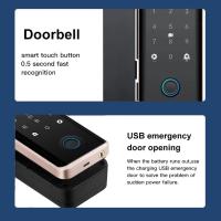 China Wifi Tuya Glass Door Lock Smart IC Card Fingerprint Password Unlock With Doorbell for sale