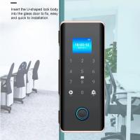 China Wifi Tuya Glass Door Lock Smart IC Card Fingerprint Password Unlock With Doorbell for sale