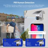 China Smart Solar Battery Powered Floodlight PTZ Camera 4G/Wifi Ubox 4MP IR/Color Night Version for sale