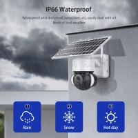 China Smart Solar Battery Powered Floodlight PTZ Camera 4G/Wifi Ubox 4MP IR/Color Night Version for sale