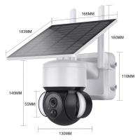China Customized Logo Solar Battery Powered Floodlight PTZ Camera With CMOS Sensor for sale