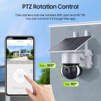 China Customized Logo Solar Battery Powered Floodlight PTZ Camera With CMOS Sensor for sale