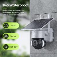 China Customized Logo Solar Battery Powered Floodlight PTZ Camera With CMOS Sensor for sale