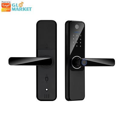 China Intelligent Fingerprint Door Lock Wide Angle Tuya Smart App Cat'S Eye Doorbell for sale