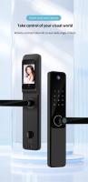 China Tuya APP Remote Control Smart Door Lock Indoor HD Screen Wide Angle Camera With Doorbell for sale