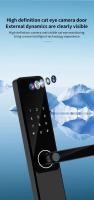 China Tuya APP Remote Control Smart Door Lock Indoor HD Screen Wide Angle Camera With Doorbell for sale