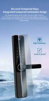 China Tuya APP Remote Control Smart Door Lock Indoor HD Screen Wide Angle Camera With Doorbell for sale