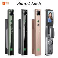 China 4200mah Large Lithium Battery Intelligent Door Lock With Cat Eye Surveillance Camera for sale