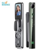 China 4200mah Large Lithium Battery Intelligent Door Lock With Cat Eye Surveillance Camera for sale