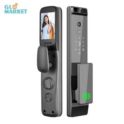 China Glomarket Tuya Smart 3D Face Recognition Automatic Lock 4200mAh Large Lithium Battery Cat Eye Surveillance Camera Door for sale