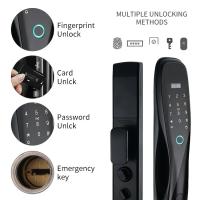 China Glomarket Tuya Door Lock Fully Automatic Rechargeable Battery Smart Fingerprint Password Card Key Unlock Biometric Door for sale