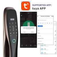 China Glomarket Tuya Door Lock Fully Automatic Rechargeable Battery Smart Fingerprint Password Card Key Unlock Biometric Door for sale