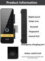 China Glomarket Smart Tuya Glass Door Lock Fingerprint Password Remote Unlock Virtual Password Anti-Peep Function 3D Face Lock for sale