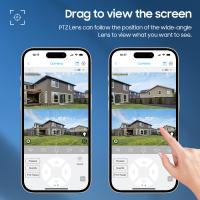 China Glomarket Ubox Dual-Lens Floodlight Solar Battery PTZ Camera 6MP Smart Wifi 4G Security PTZ Camera for sale