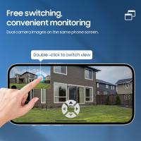 China Glomarket Ubox Dual-Lens Floodlight Solar Battery PTZ Camera 6MP Smart Wifi 4G Security PTZ Camera for sale