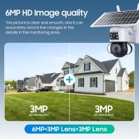 China Glomarket Ubox Dual-Lens Floodlight Solar Battery PTZ Camera 6MP Smart Wifi 4G Security PTZ Camera for sale