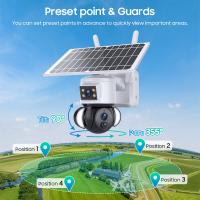 China Glomarket Ubox Dual-Lens Floodlight Solar Battery PTZ Camera 6MP Smart Wifi 4G Security PTZ Camera for sale