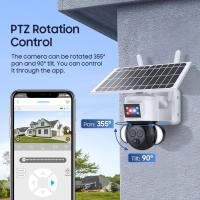 China Glomarket 12X ZOOM Floodlight Solar Battery PTZ 6MP Camera Smart Wifi/4G Ubox Security Camera for sale
