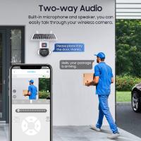 China Glomarket 12X ZOOM Floodlight Solar Battery PTZ 6MP Camera Smart Wifi/4G Ubox Security Camera for sale