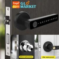 China Glomarket Tuya Ble Smart Lock Security Electronic Keyless Smart Door Handle Lock Indoor Room Lock for sale