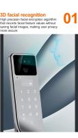China Glomarket Tuya Biometric Face Recognition Door Smart Lock for sale