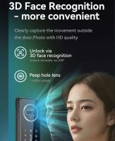 China CNC carved facial recognition lock latest technology intelligent door lock for sale