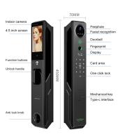 China Heavyweight intelligent facial recognition lock Tuya Smart visual intercom for sale
