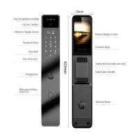 China Hot selling black intelligent door lock with facial recognition and active intercom for sale