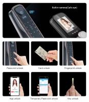 China Tuya facial recognition intelligent door lock WiFi/zigbee fingerprint/finger vein optional cat eye capture for sale