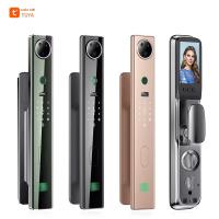 China Glomarket Tuya Smart 3D Face Recognition Automatic Lock Cat Eye Biometric Fingerprint Digital Password Door Lock for sale