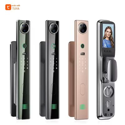 China Glomarket Tuya Smart 3D Face Recognition Automatic Lock Cat Eye Biometric Fingerprint Digital Password Door Lock for sale