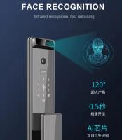 China Glomarket Tuya Digital Smart Lock Fully Automatic Biometric System Security Fingerprint 3d Face Recognition Password Door Lock for sale